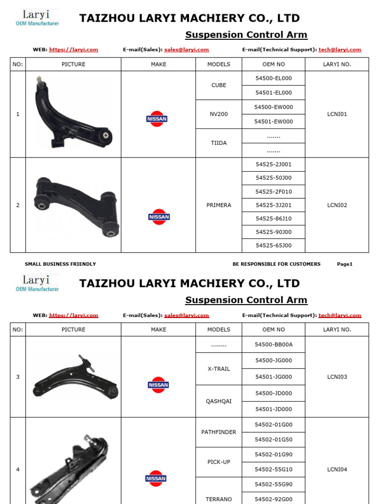 Nissan Control Arm | PDF | Car | Motor Vehicle