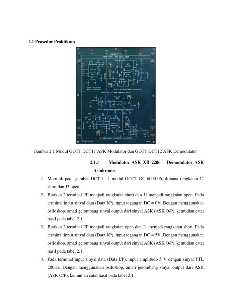 Prosedur Praktikum Dan Data ASK | PDF | Teknologi & Rekayasa