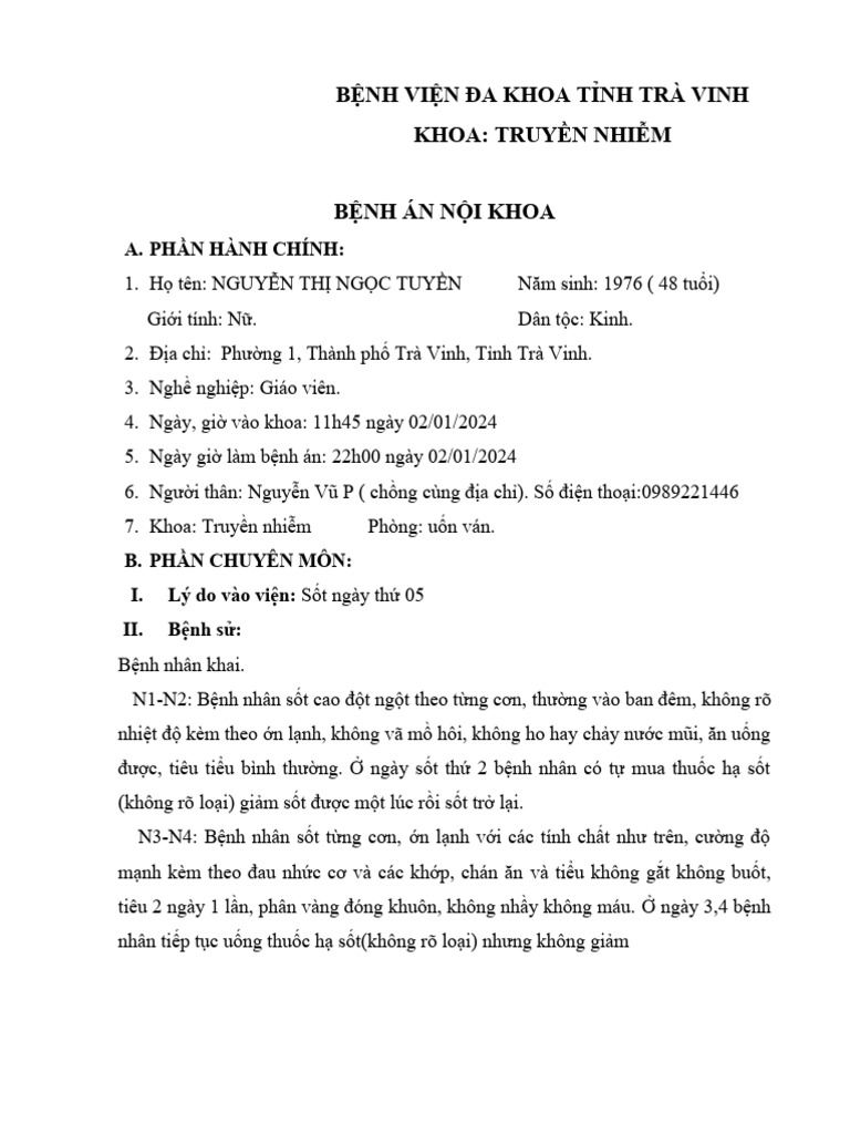 BA nhiễm SXH | PDF