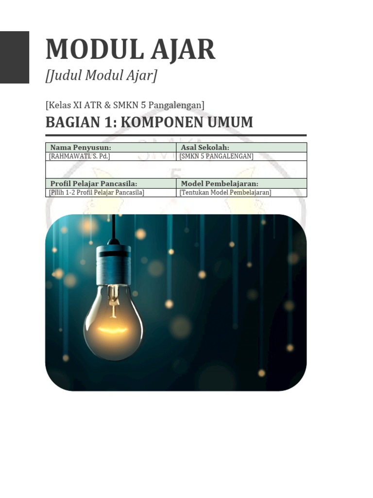 01 - Format Modul Ajar ATRP | PDF