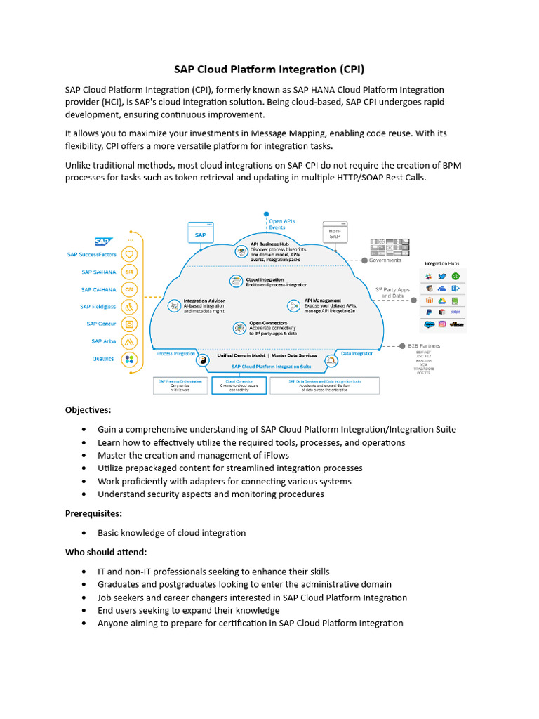 SAP Cloud Platform Integration Overview | PDF | Cloud Computing | Computing