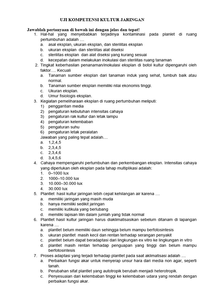 Soal 8 Kuljar Aklimatisasi | PDF