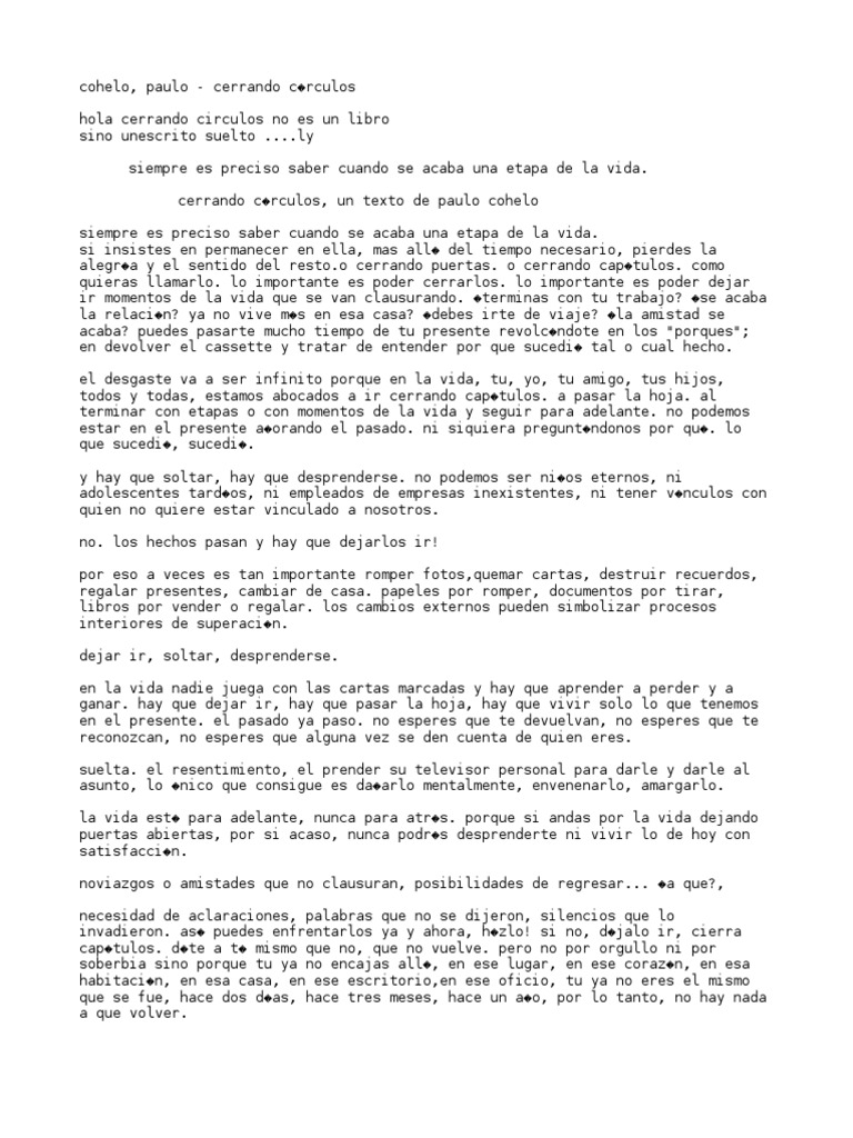 Cohelo, Paulo - Cerrando Círculos | PDF