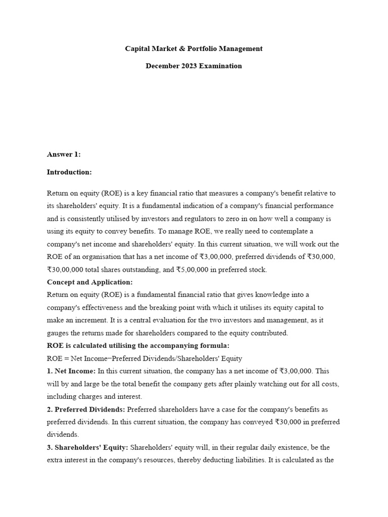 Capital Market & Portfolio Management Dec 2023 | PDF | Derivative (Finance) | Futures Contract