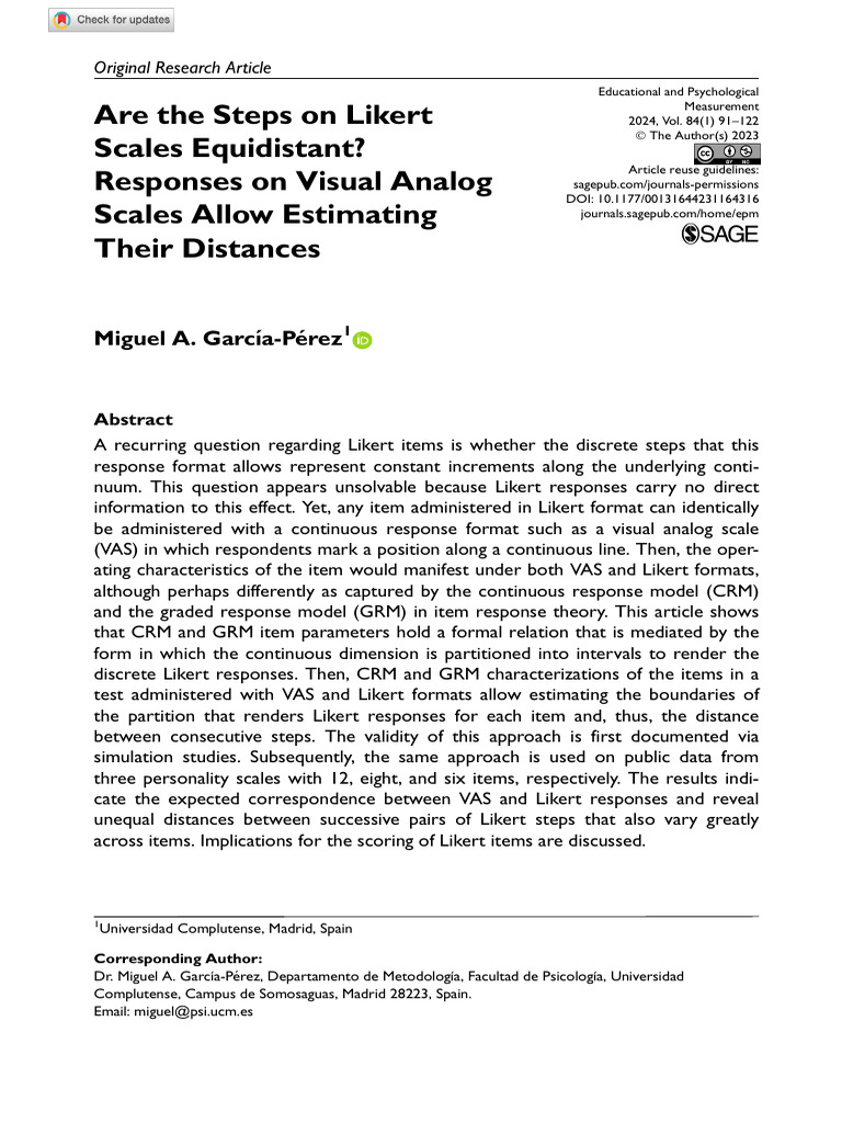 Garcia-Perez. Are The Steps On Likert Scales | PDF | Likert Scale ...