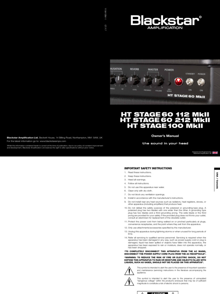 HT Stage 100 mk2 Handbook | PDF | Amplifier | Loudspeaker