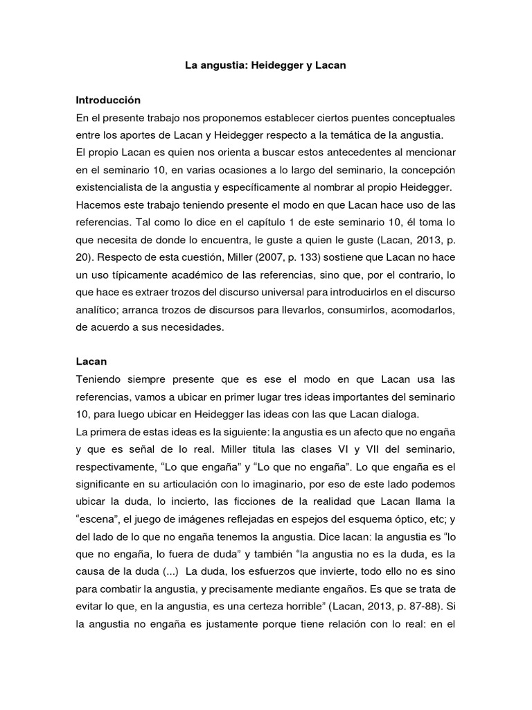 AASM 2020 - La Angustia | PDF | Jacques Lacan | Martin Heidegger