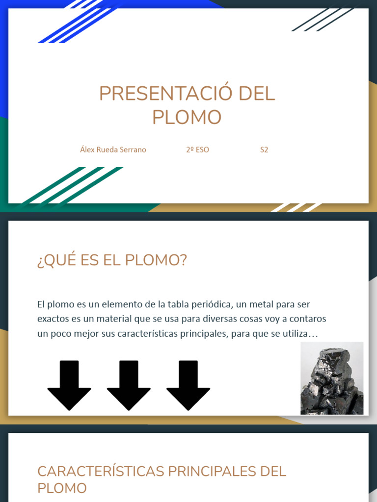 Características y Usos del Plomo | PDF | Hogar, jardinería y bricolaje