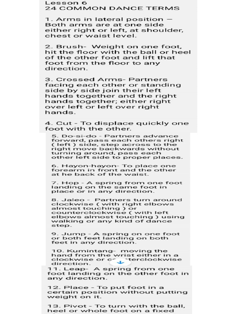 24 Common Dance Terms | PDF