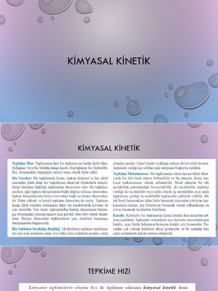Kimyasal Kinetik | PDF