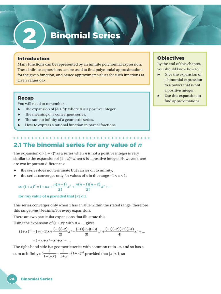 Chapter 2 - Binomial Series | PDF