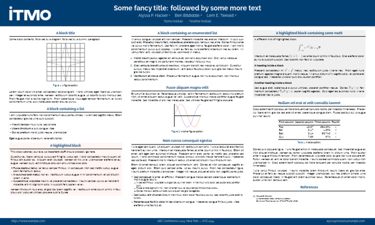 Unofficial Poster Template For Itmo University | PDF
