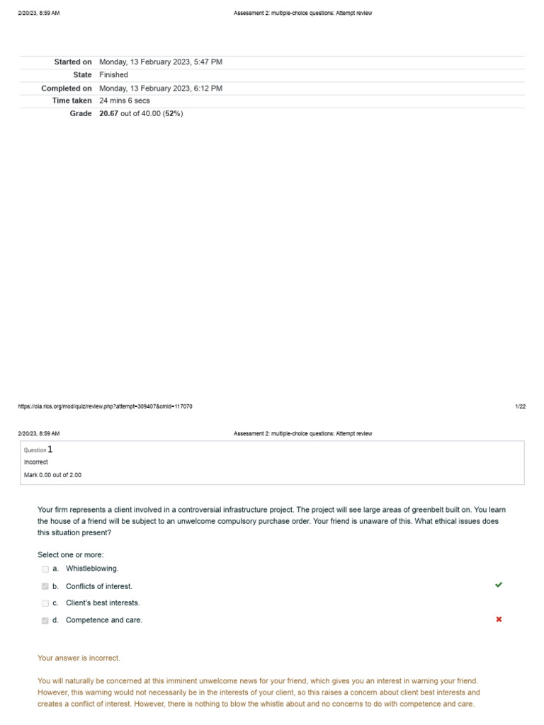 Assessment 2 - Multiple-Choice Questions - Attempt Review 2 | PDF ...