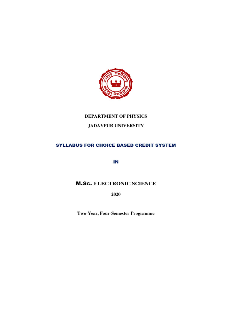 CBCS Syllabus MSC Electronic Sciences | PDF | Hamiltonian Mechanics ...