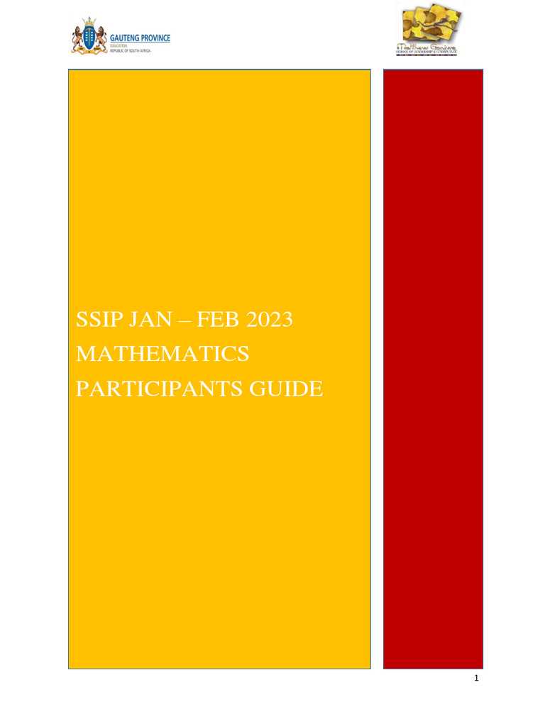 2023 Essip Term 1 Manual Mathematics Pg Pdf Function Mathematics Educational Technology