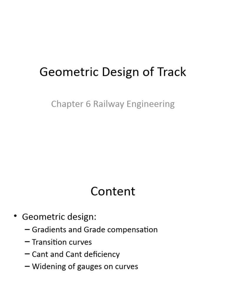Chapter 6 Geometric Design of Track-1 | PDF | Transport | Rail Transport