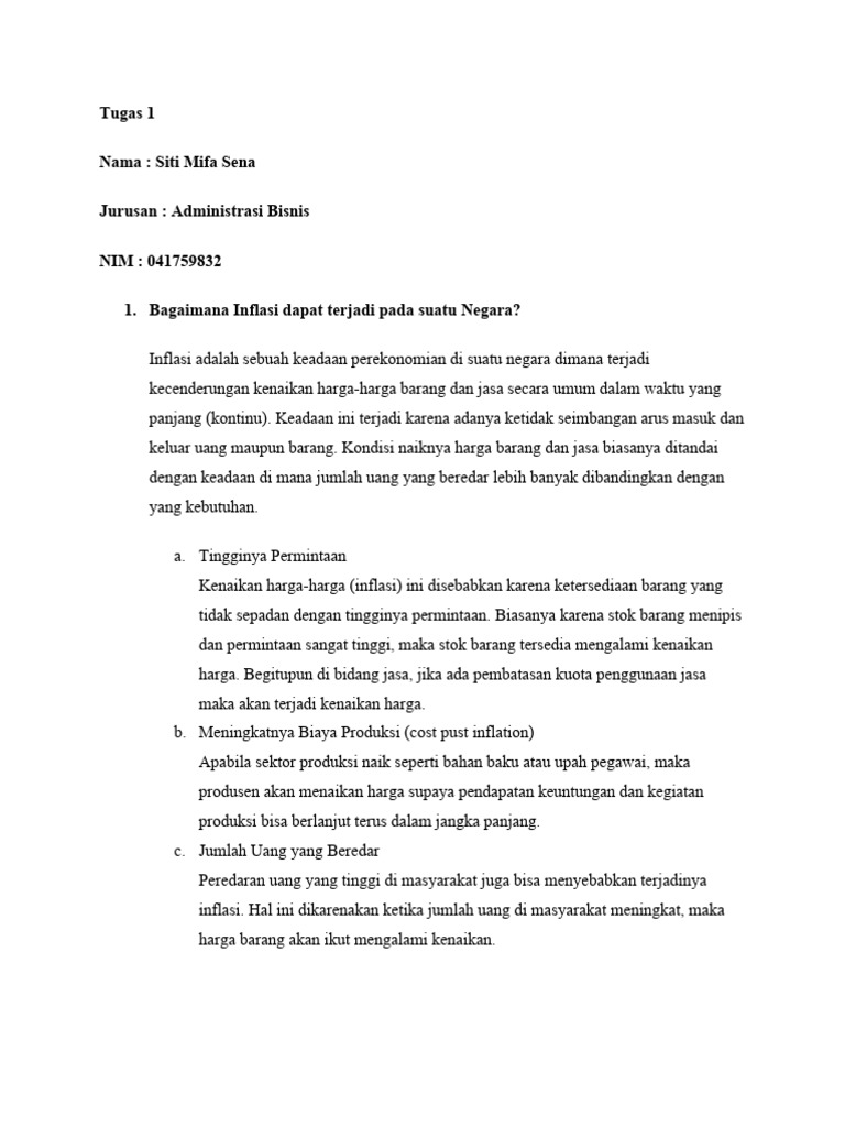 Uang Dan Perbankan Tugas 1 | PDF