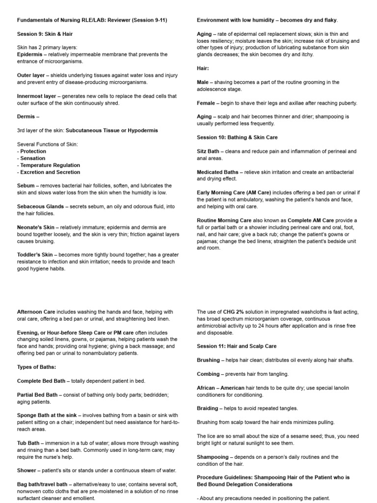 Fundamentals of Nursing RLE | Download Free PDF | Skin | Topical Medication