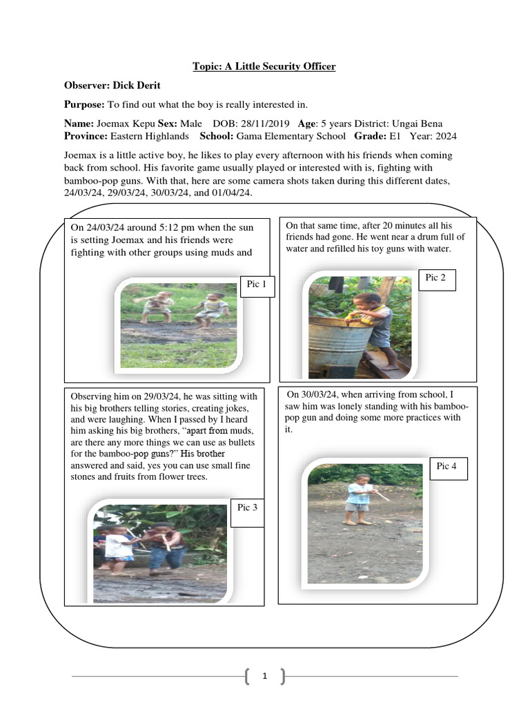 Child Study | PDF | Behavioural Sciences | Cognition