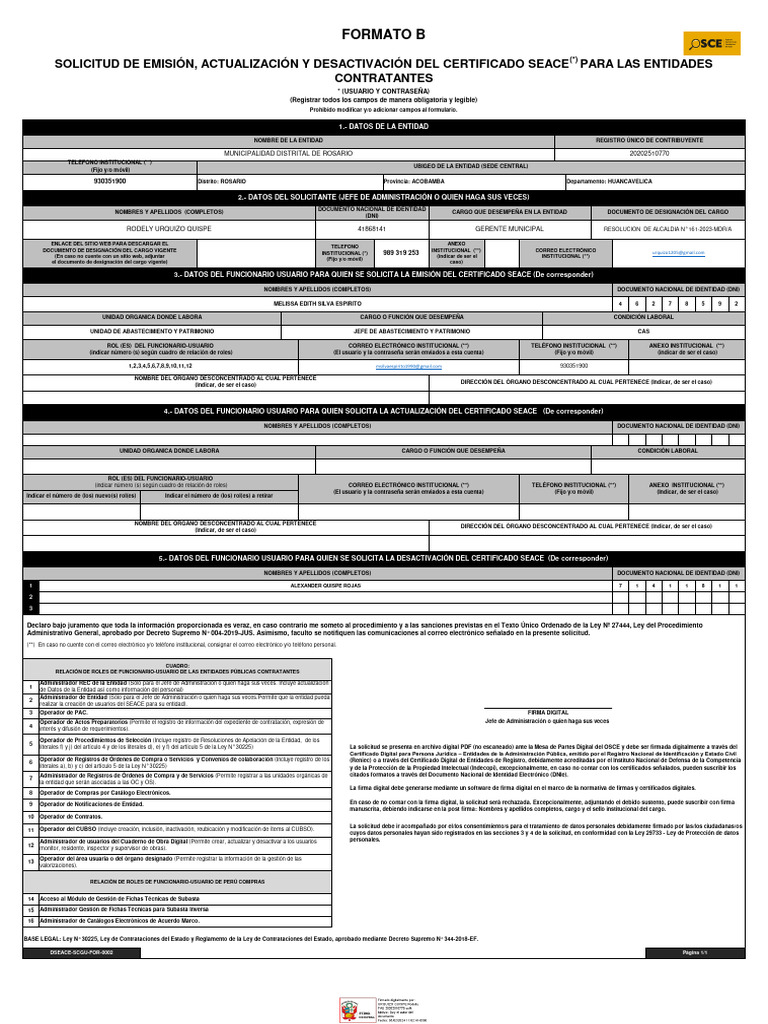 Formato B - 2 y Resolucion | PDF | Documento de identidad | Gobierno