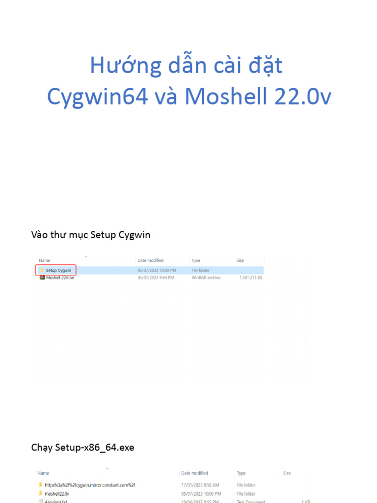 Hướng dẫn cài đặt Cygwin và Moshell Login Baseband Ericsson | PDF