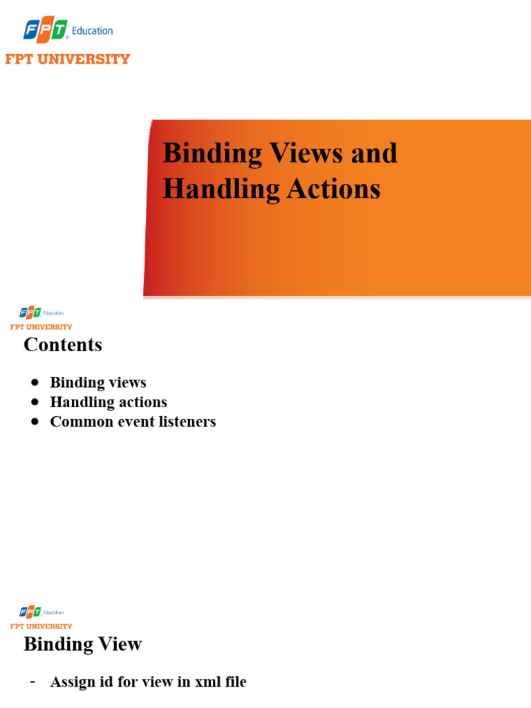 6binding Views And Handling Actions Pdf Callback Computer Programming System Software