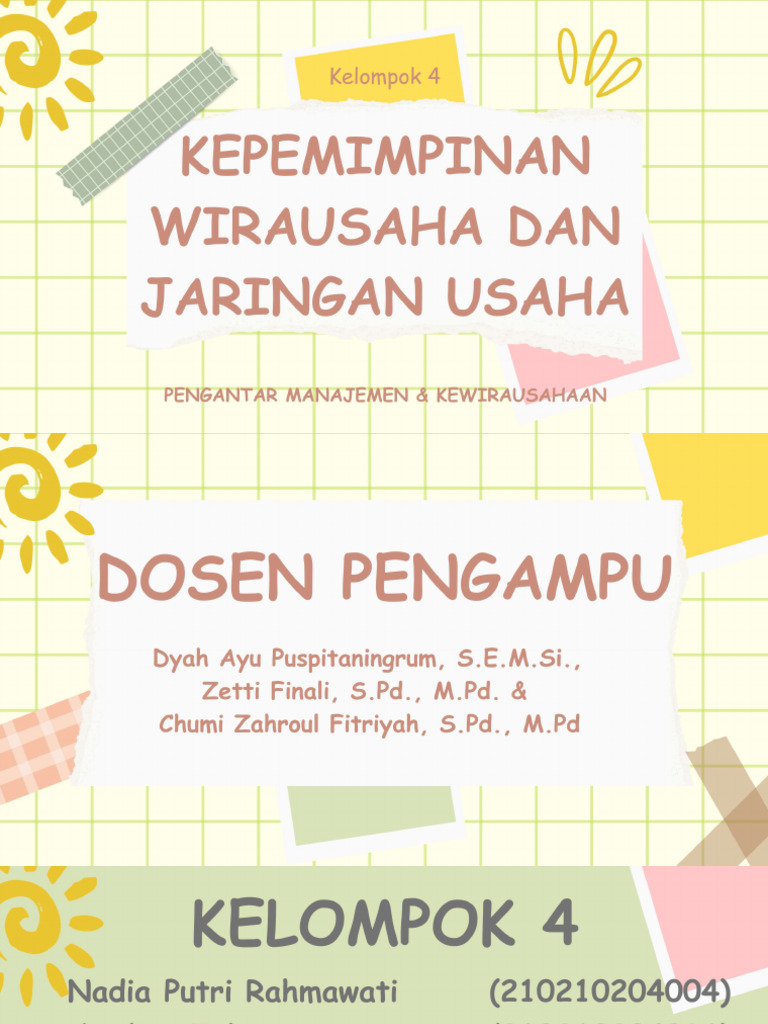 Kel 4 Kepemimpinan Usaha Dan Jaringan Usaha - Compressed | PDF