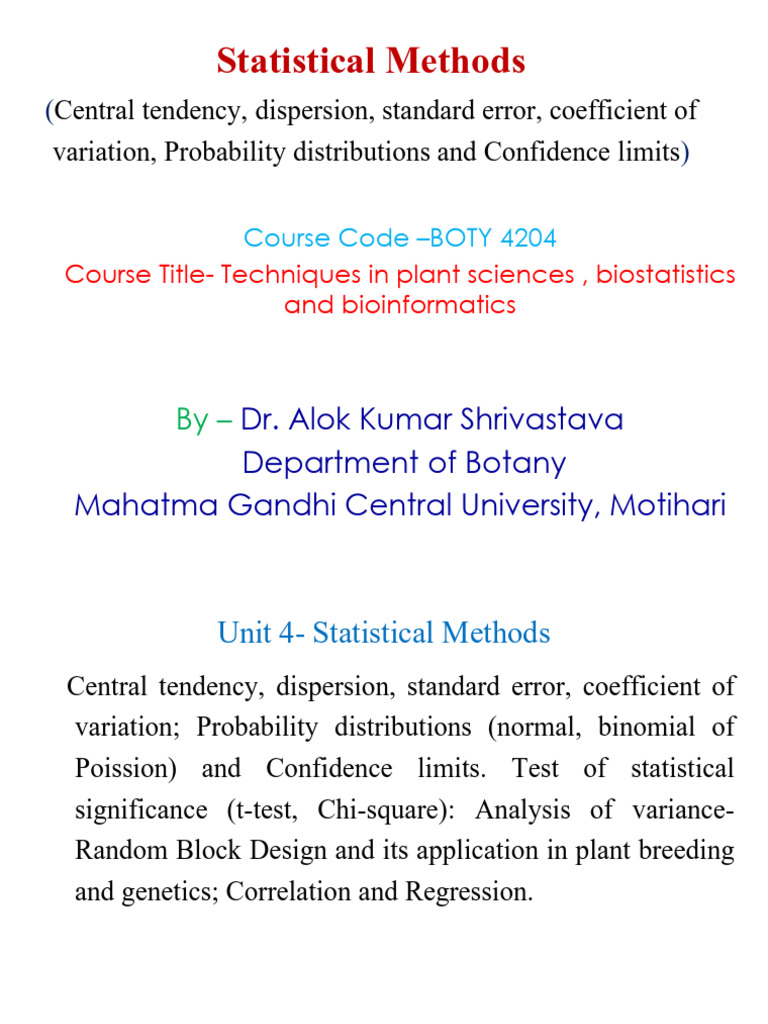 Statistical Methods | PDF | Standard Error | Statistics