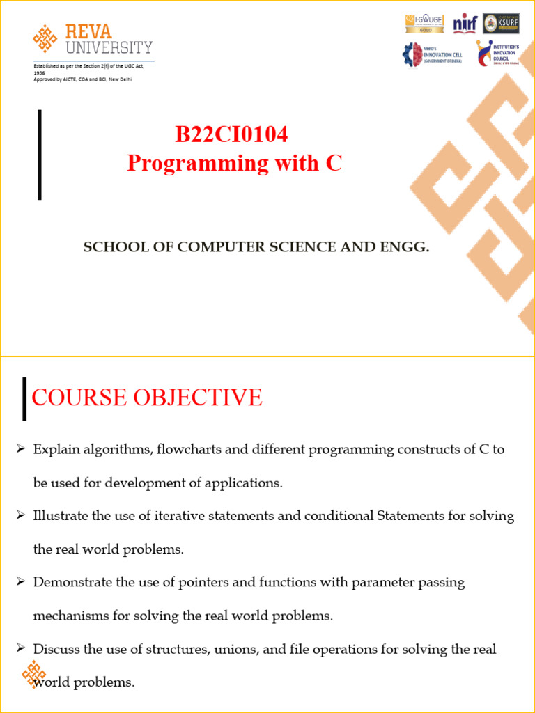 C Programming - Unit 1 Final | PDF | Data Type | Variable (Computer Science)