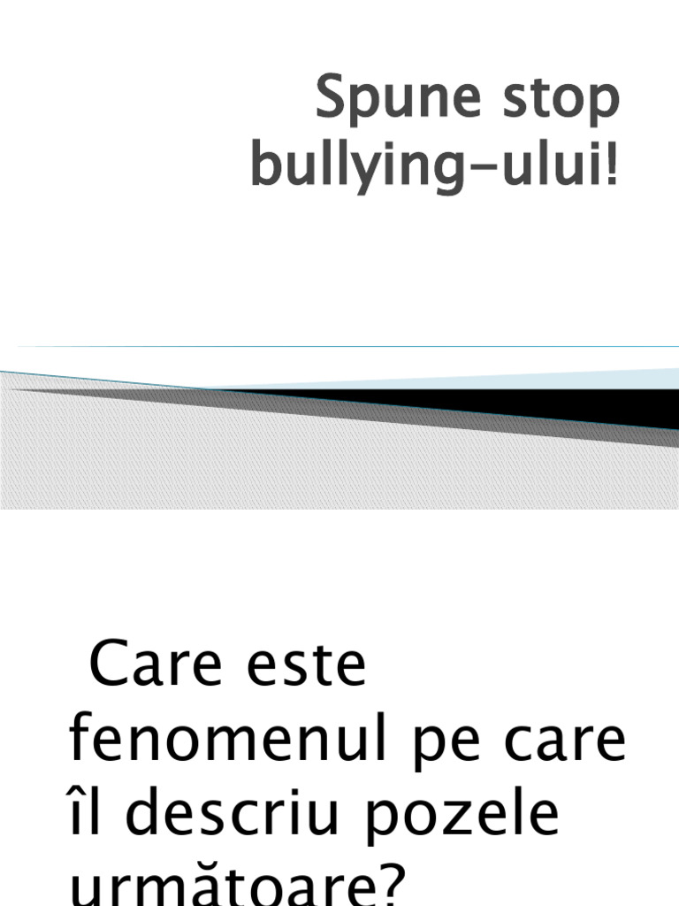 Spune Stop Bullyingului | PDF