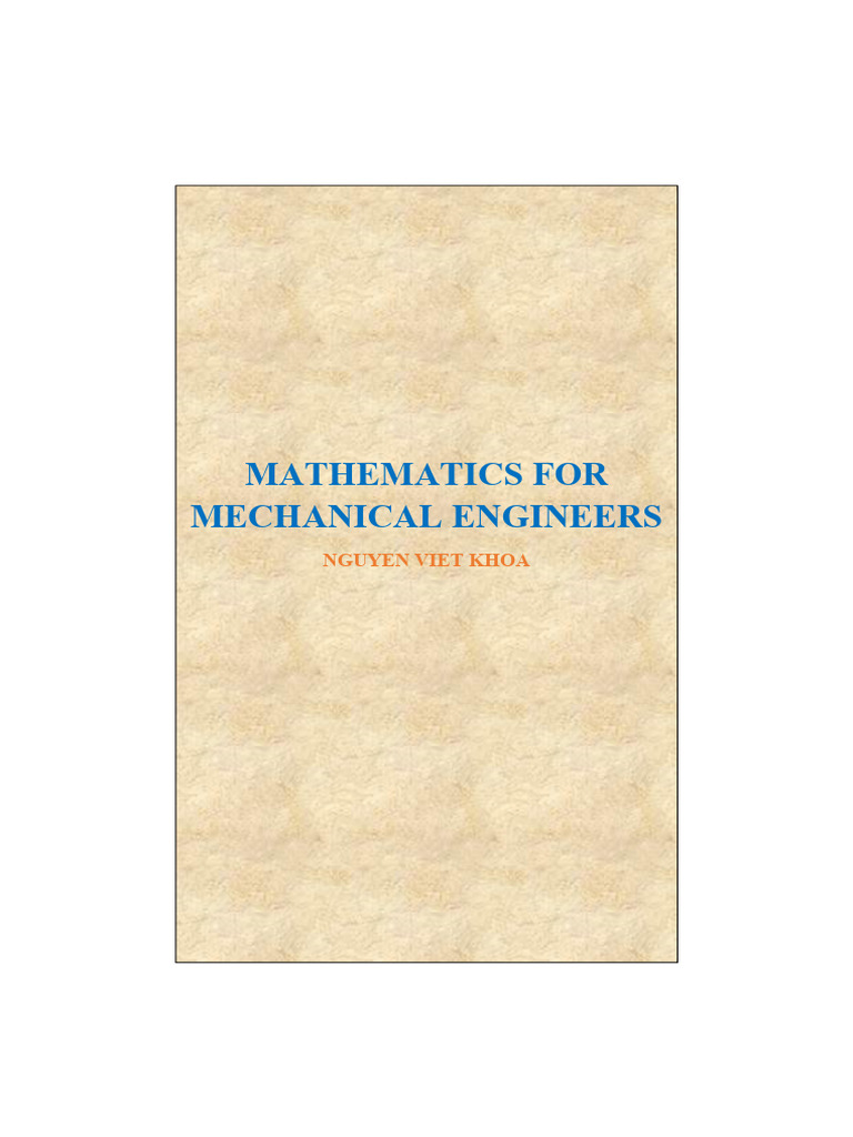 Mathematics For Mechanical Engineers | Download Free PDF | Euclidean ...
