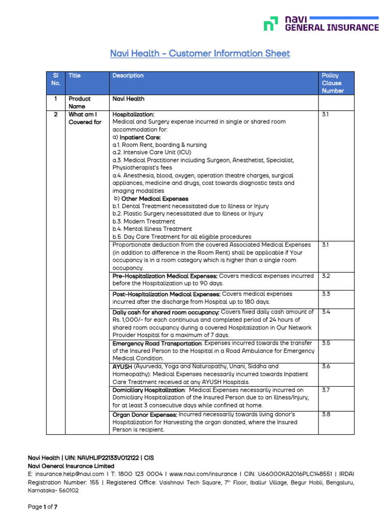NaviHealth Customer Information Sheet | PDF | Insurance | Medicine