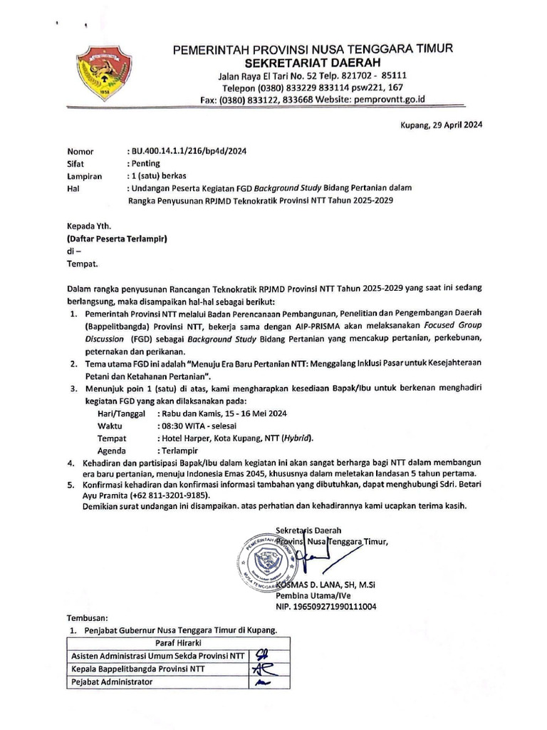 Undangan FGD 15-16 | PDF