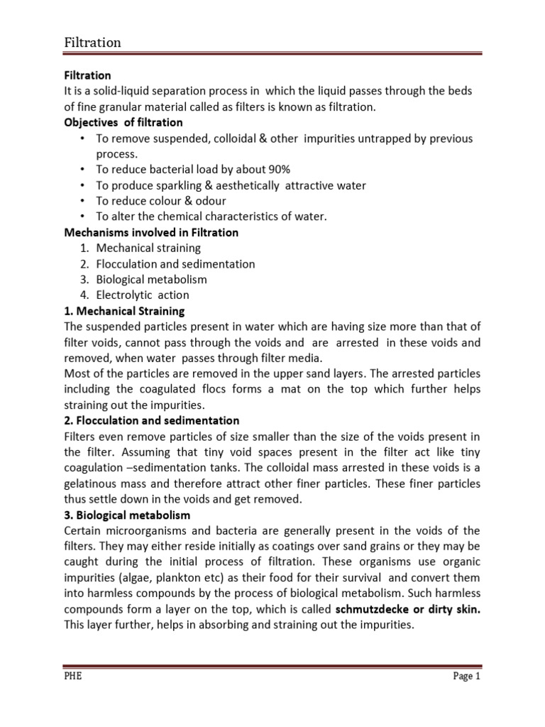 Understanding Filtration Processes | PDF | Filtration | Chemical ...