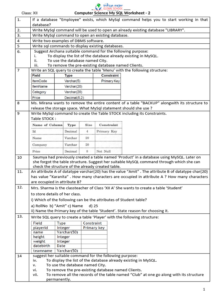 CS Holiday Assignment | PDF | Databases | Table (Database)