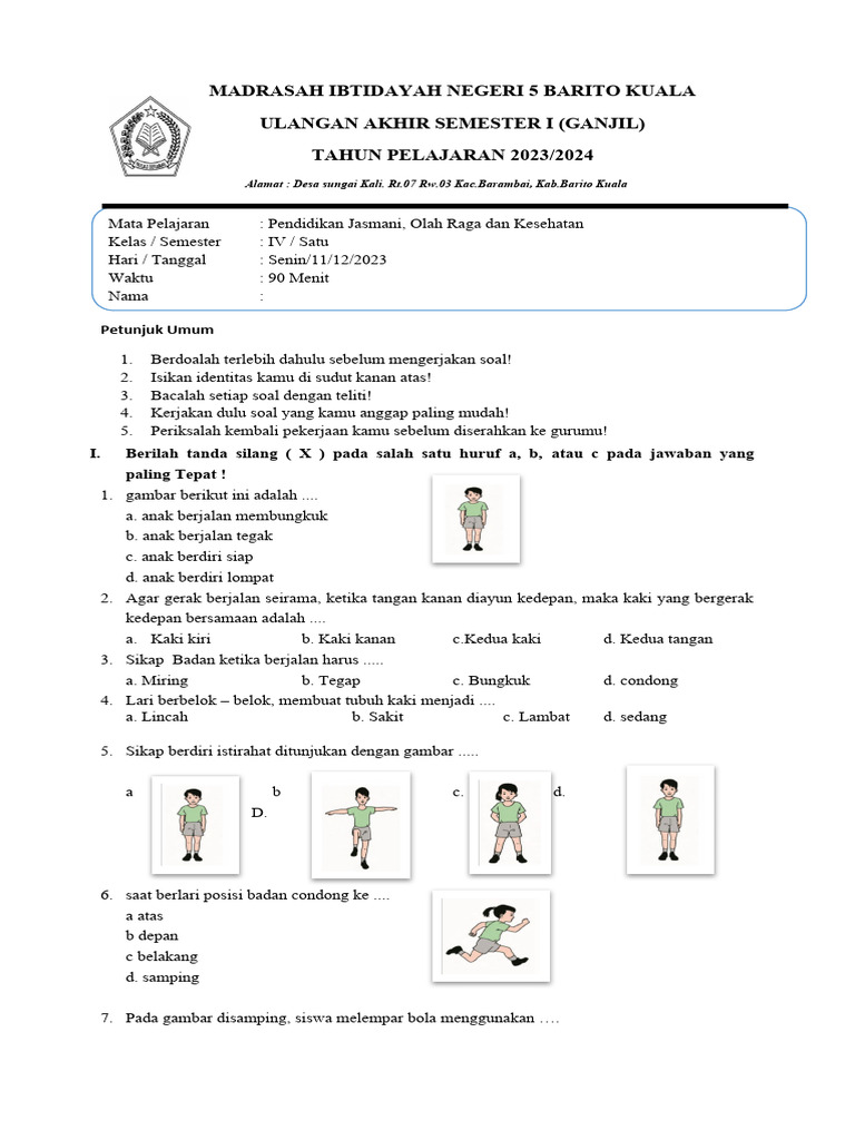 Soal Pas Pjok Kelas 2 2023 | PDF