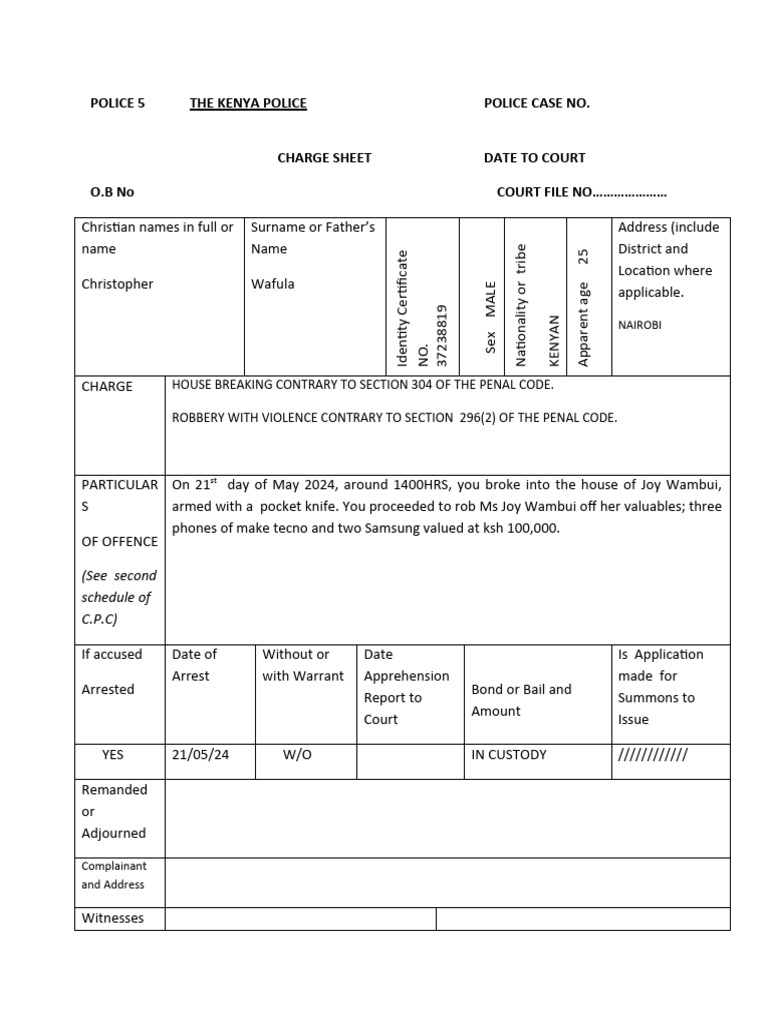 Charge Sheet 4 | PDF | Bail | Legal Action