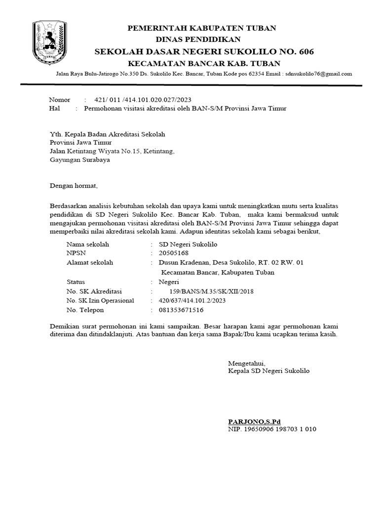 Contoh Surat Permohonan | PDF