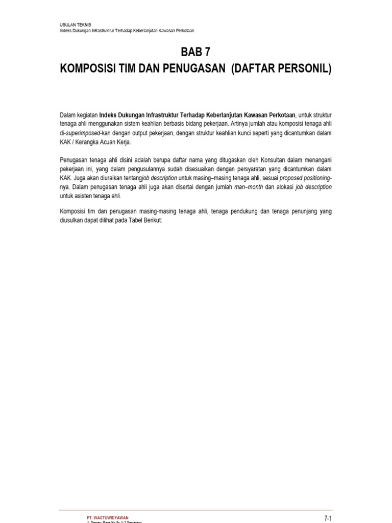 Bab VII Komposisi Penugasan Tim | PDF
