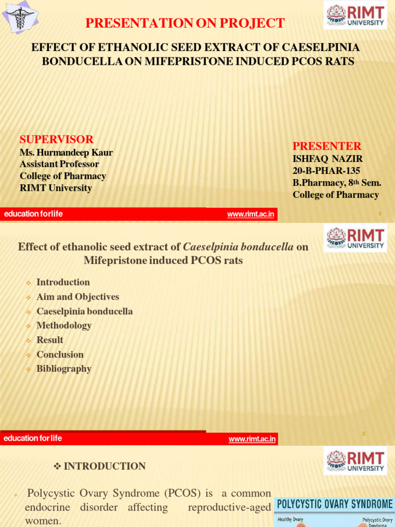 Ishfaq - PPT - PDF (20 B Phar 135) | PDF | Polycystic Ovary Syndrome | Endocrine System