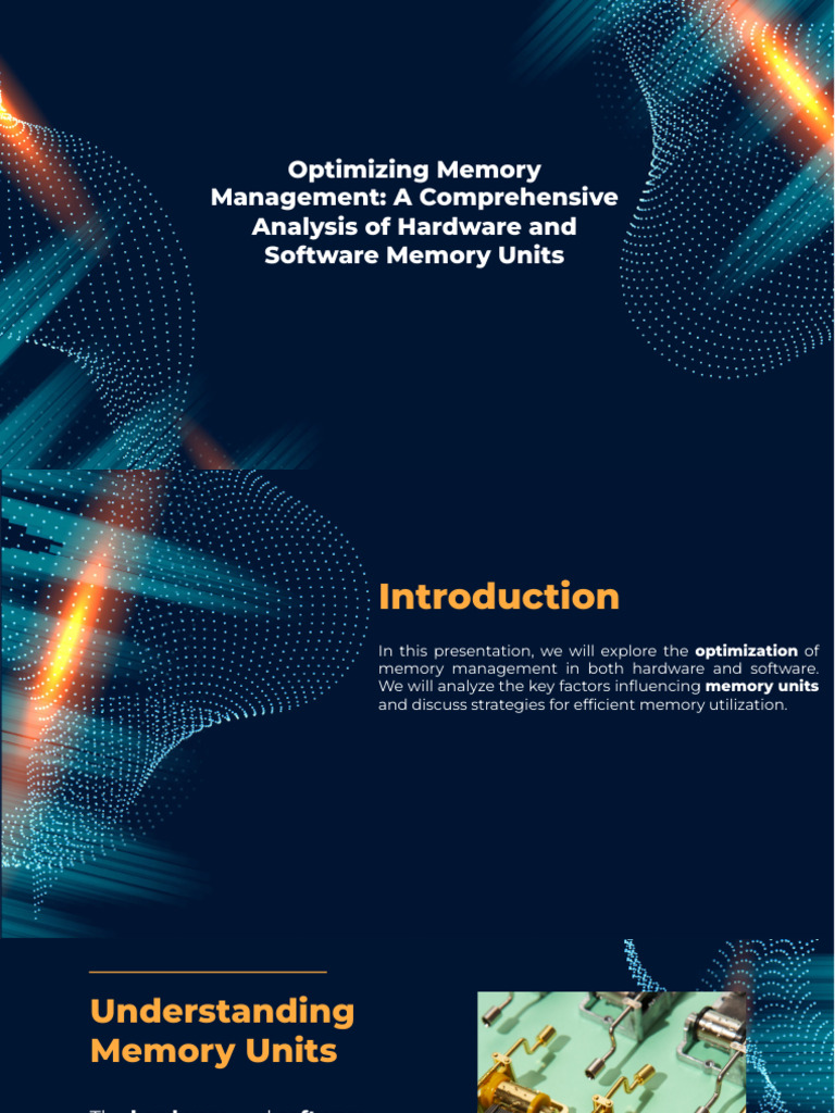 Slidesgo Optimizing Memory Management A Comprehensive Analysis of Hardware and Software Memory ...