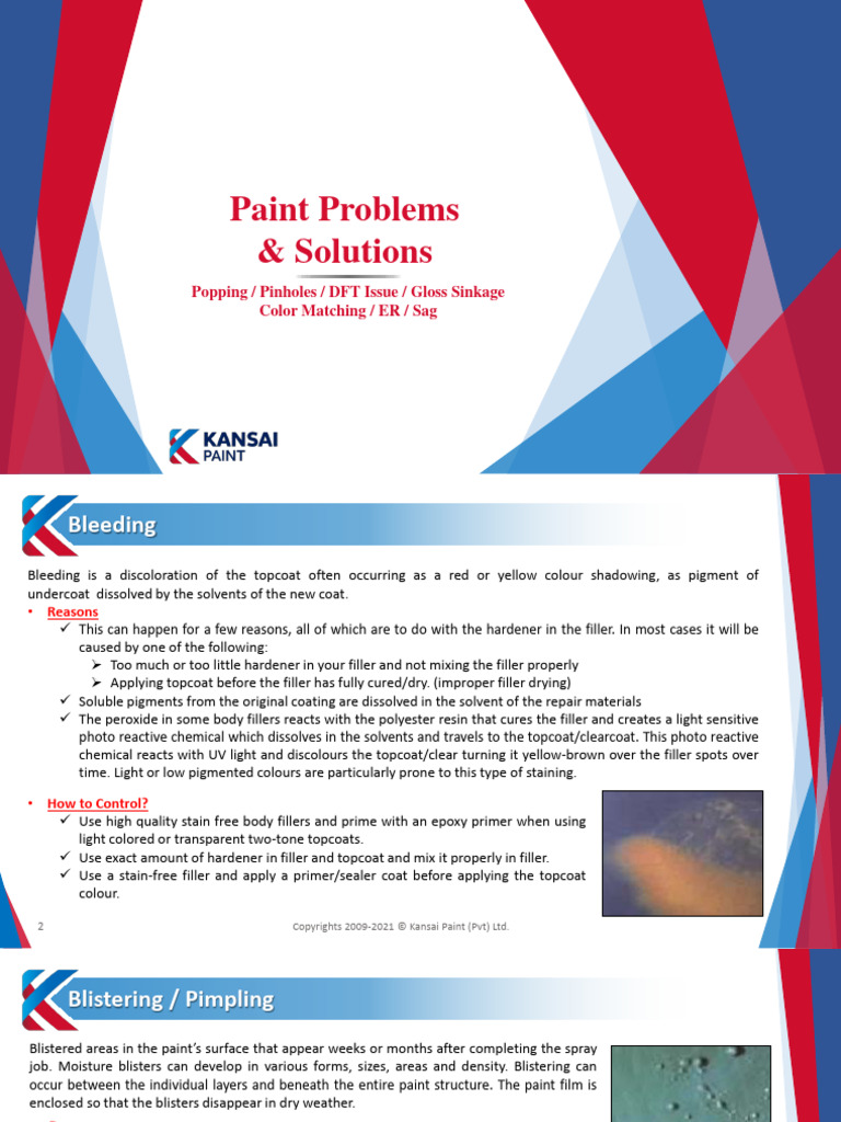 Paint Problems & Solutions | PDF | Paint | Adhesion