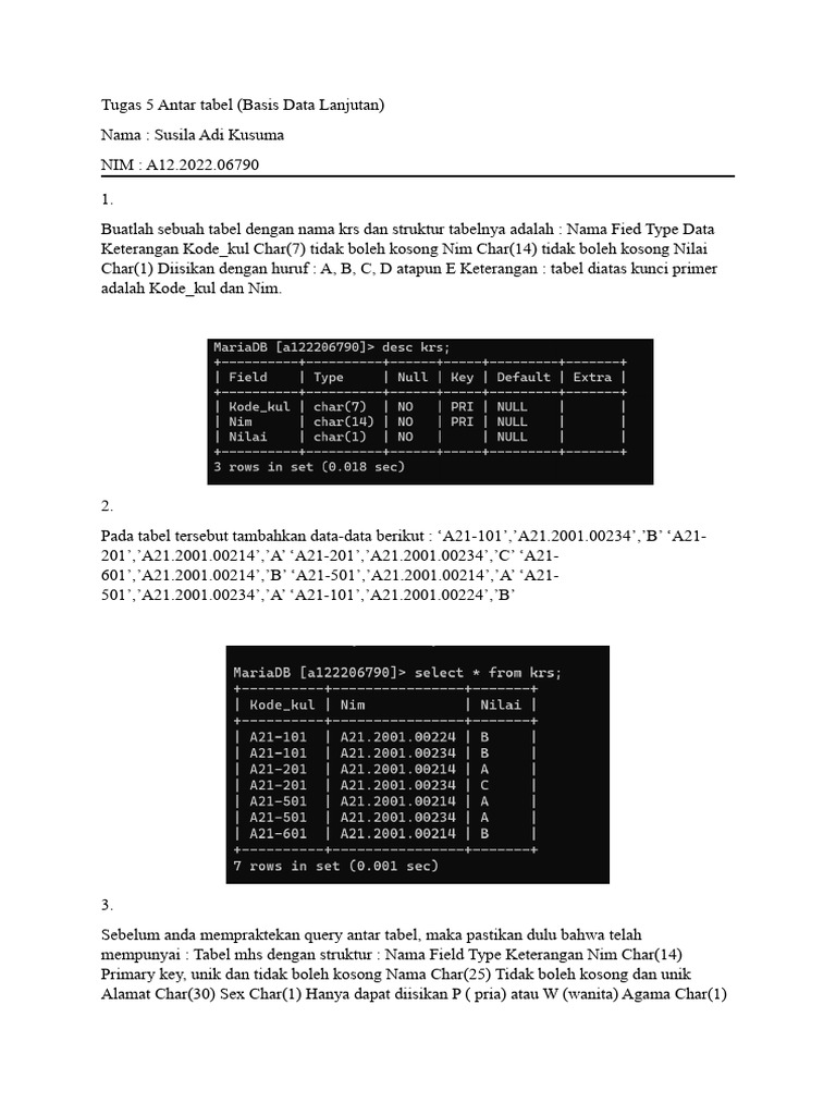 Tugas 5 BDL Antar Tabel 06790 | PDF | Olahraga & Rekreasi | Metode & Bahan Ajar