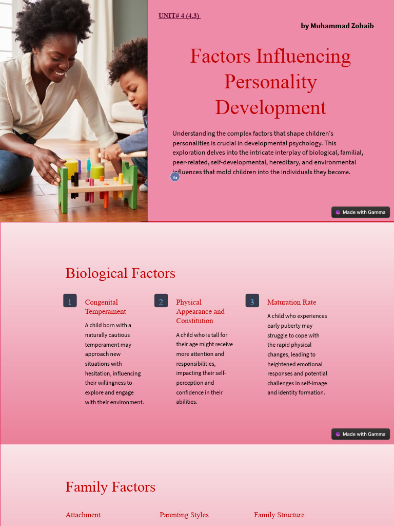 Factors Influencing Personality Development | PDF | Psychological Resilience | Self Esteem