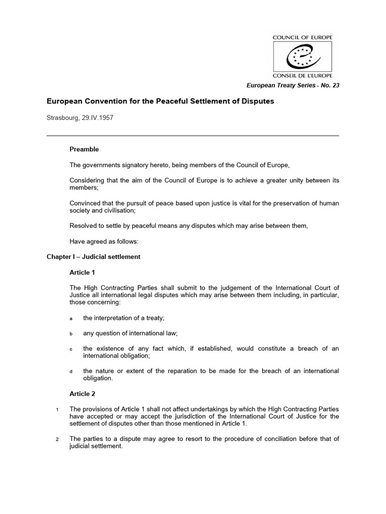 Cets 023 | PDF | Treaty | Arbitration