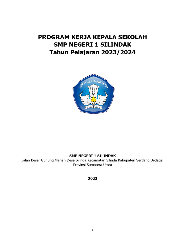 Program Kerja Kepsek 2023 | PDF