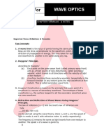Wave Optics Formula Sheet Readable | PDF