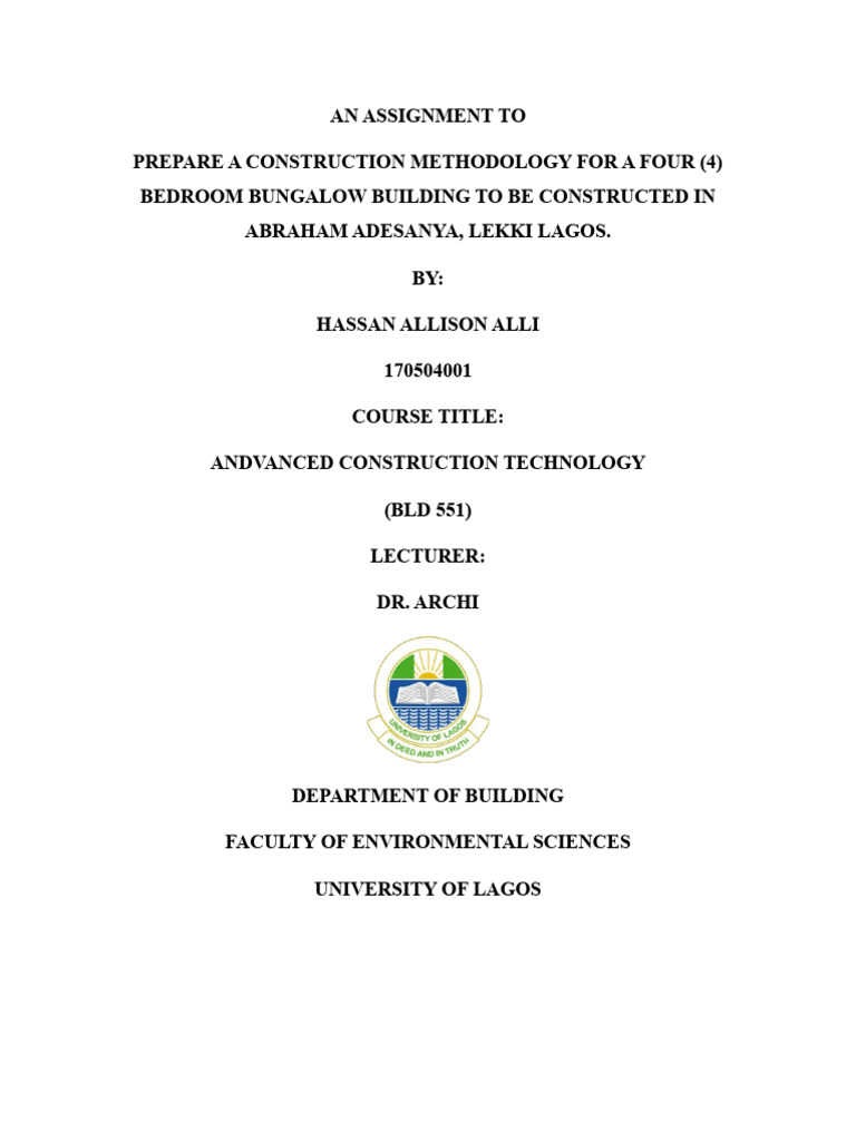 Advance Construction Assignment ( | PDF | Concrete | Roof