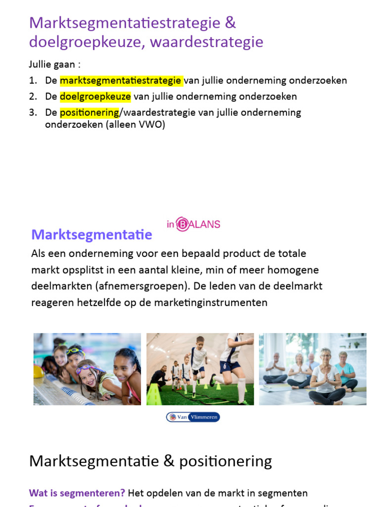 BLOK 1. Marktsegmentatie en Doelgroepen | PDF