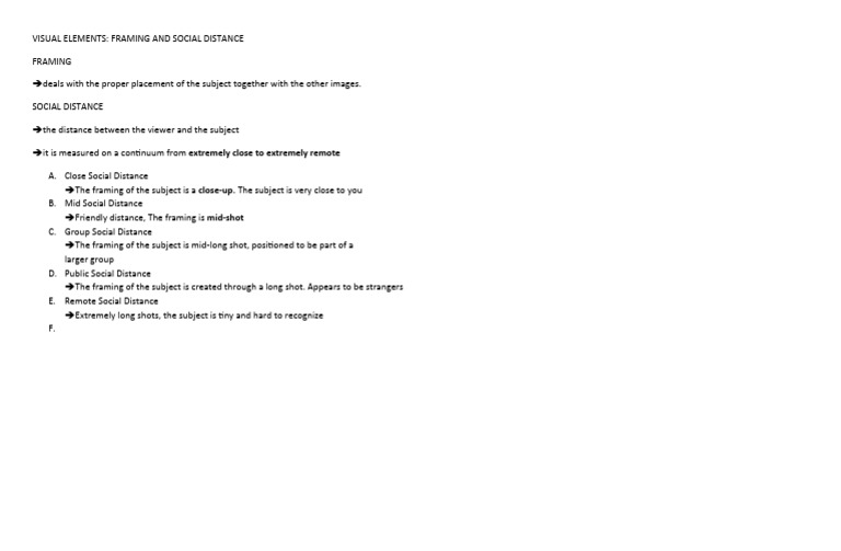 Visual Elements Framing GR 6 | PDF